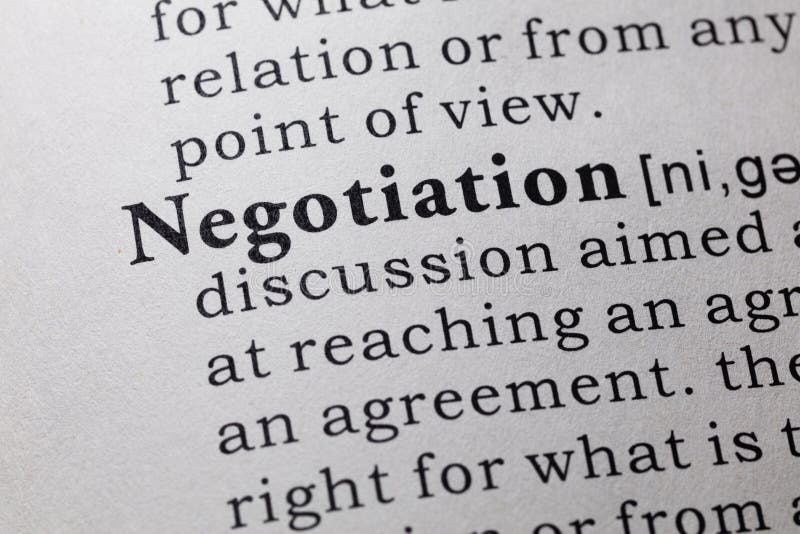 Definition of negotiation stock photo. Image of word - 135385404