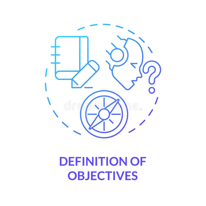 Definition of Objectives Blue Gradient Concept Icon Stock Vector ...