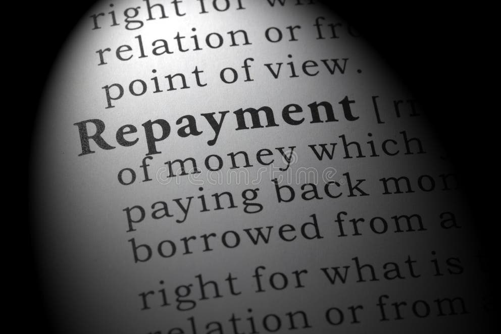 Definition of repayment stock photo. Image of book, text - 230872738