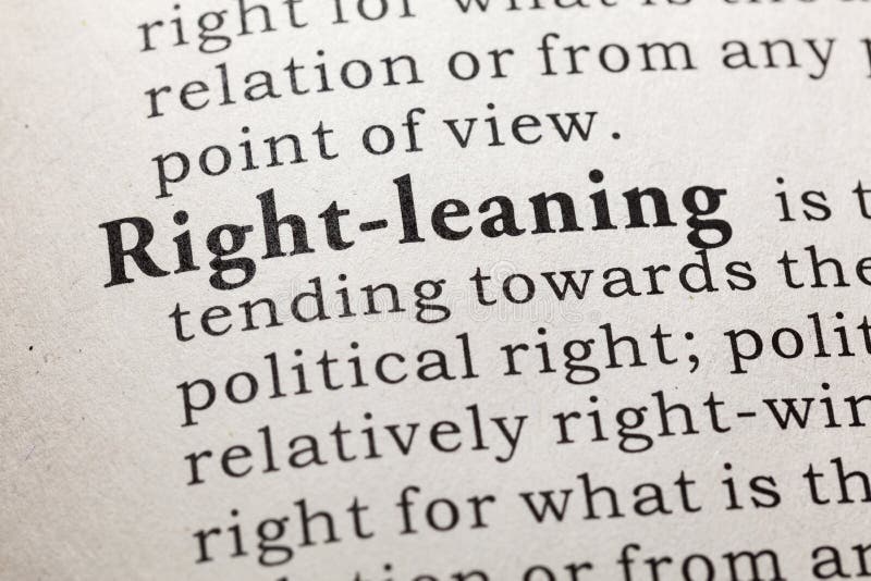 Definition of Right-leaning Stock Photo - Image of dictionary, close ...