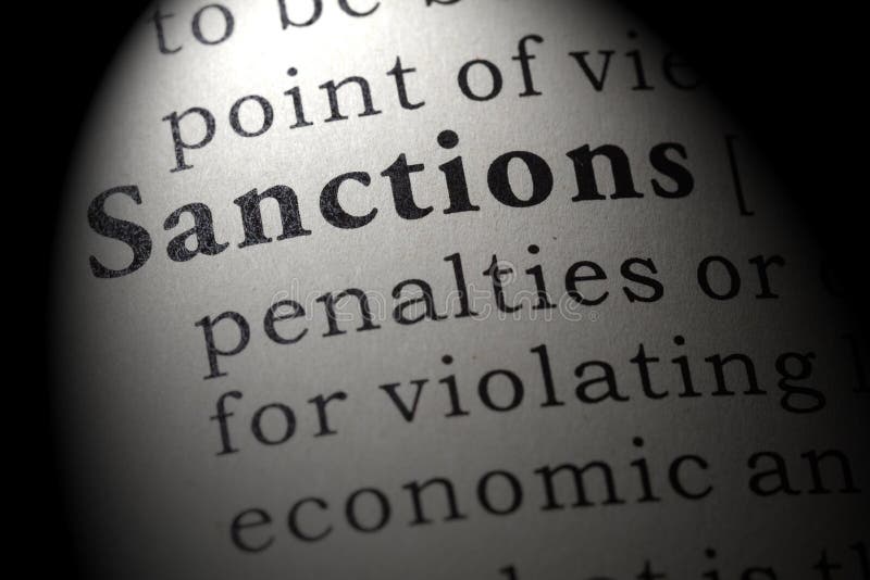 Definition of sanctions stock photo. Image of text, word - 127347086