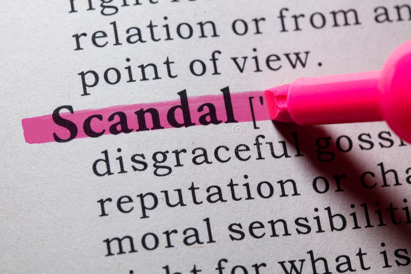 Definition of scandal stock photo. Image of text, macro - 135385562