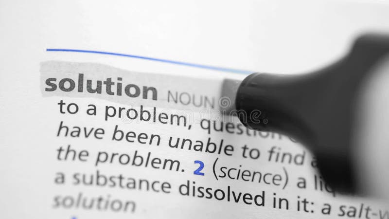 Definition of solution stock footage. Video of black - 40059068