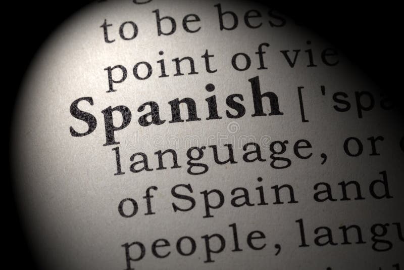 Definition of Spanish stock photo. Image of close, text - 95541962