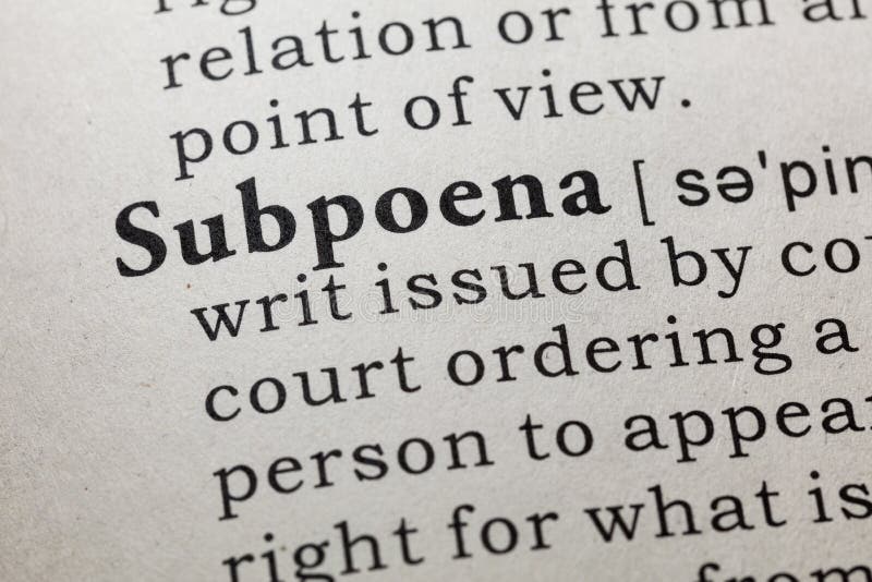 Subpoena for Court Legal Documents Stock Photo - Image of legal ...