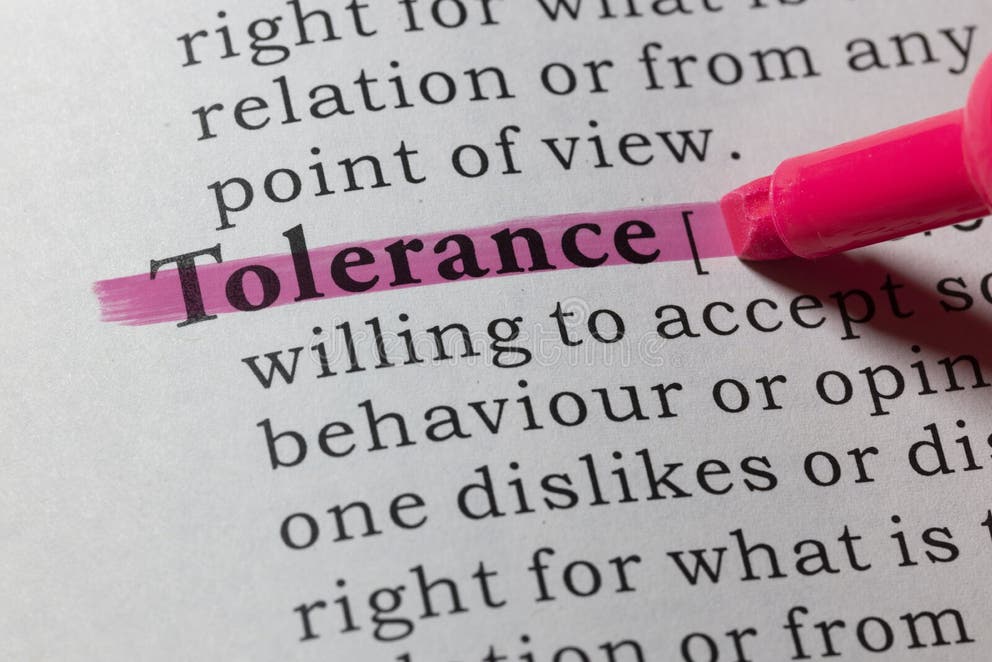 Definition of tolerance stock photo. Image of highlighter - 230872760