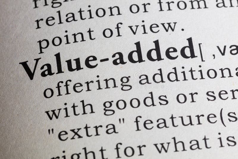 Definition of value-added stock image. Image of macro - 128085945