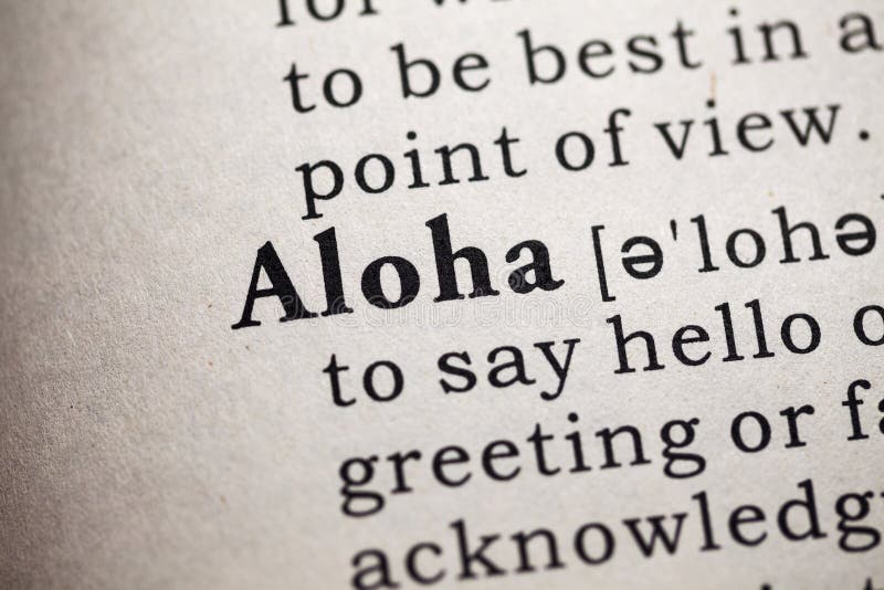 Definition of the Word Aloha Stock Image - Image of love, text: 169619197
