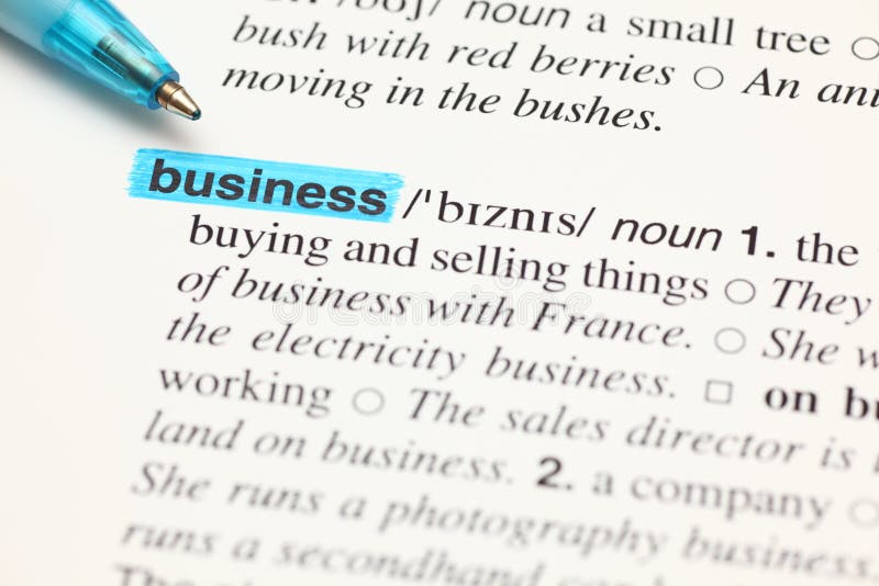 Definition Word Business in Dictionary Stock Image - Image of ...