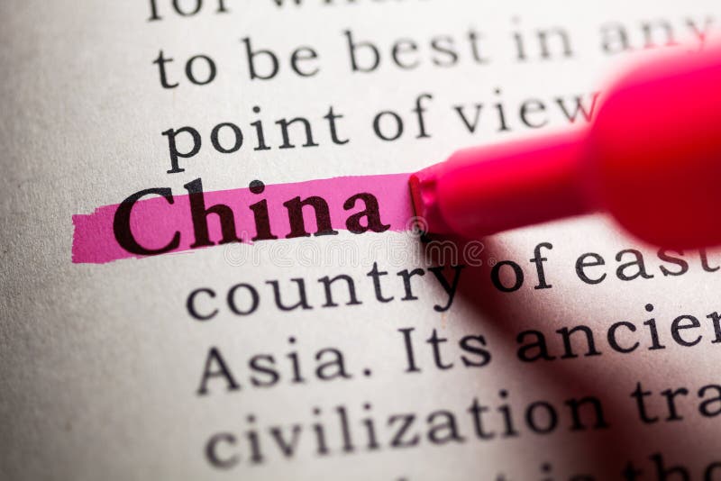 Definition of the Word China Stock Photo - Image of page, highlight ...