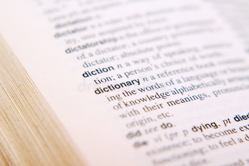 The Definition of the Word Dictionary Stock Image - Image of english ...