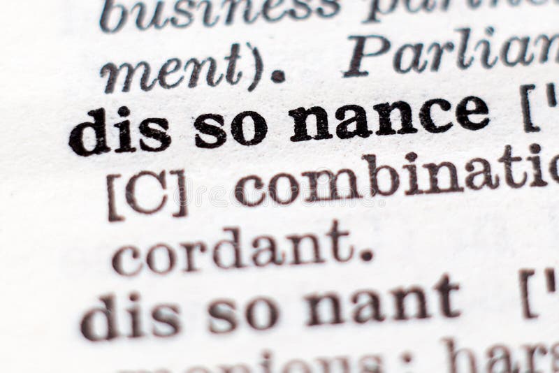 Definition of Word Dissonance Stock Photo - Image of english, concept ...