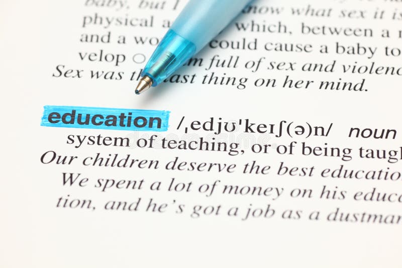 Education in dictionary. stock photo. Image of sepia, educate - 4483902