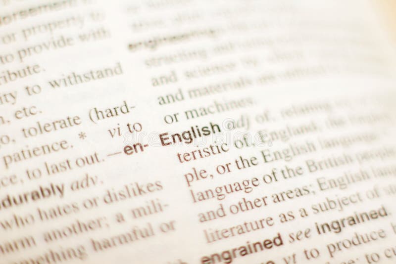 The Definition of the Word English in a Dictionary Stock Photo - Image ...