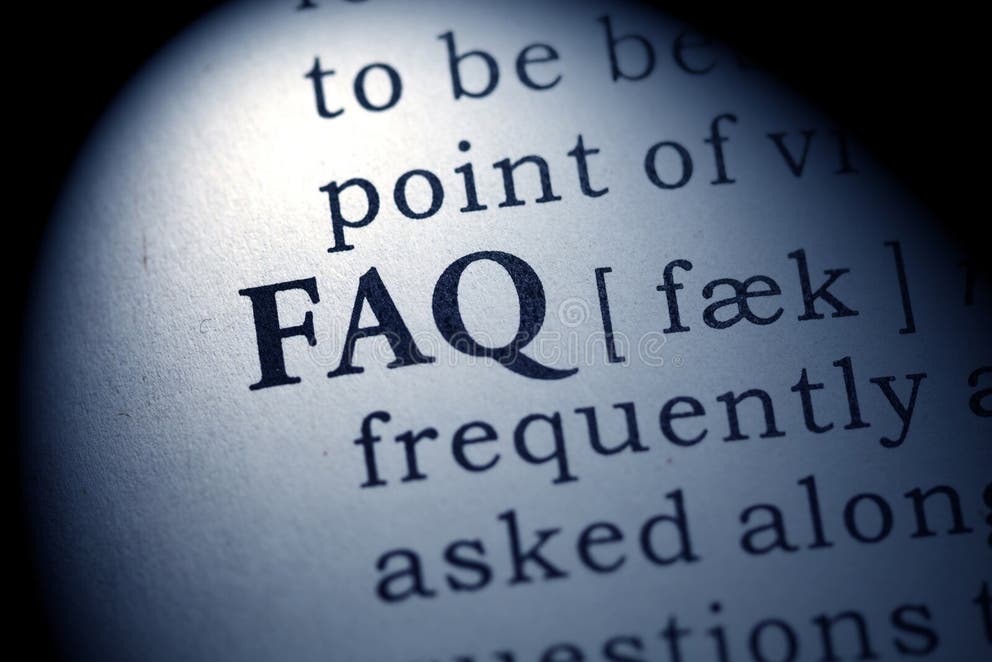 Definition of the word FAQ stock photo. Image of word - 169619314