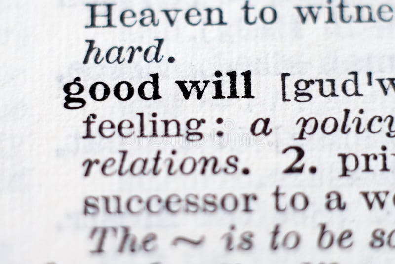Definition Of The Word Goodwill Stock Image - Image of goodwill ...