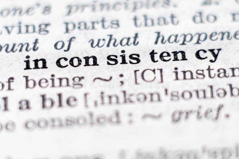 Definition of Word Inconsistency Stock Image - Image of white ...