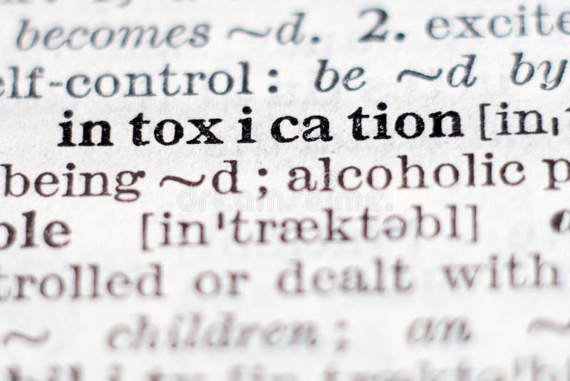 Definition of Word Intoxication Stock Image - Image of intoxication ...