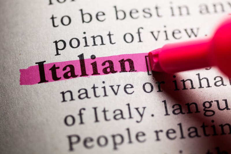 Definition of the Word Italian Stock Photo - Image of italian, word ...