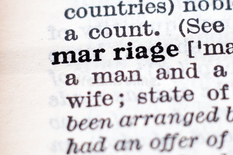 Definition of Word Marriage Stock Image - Image of macrophotography ...