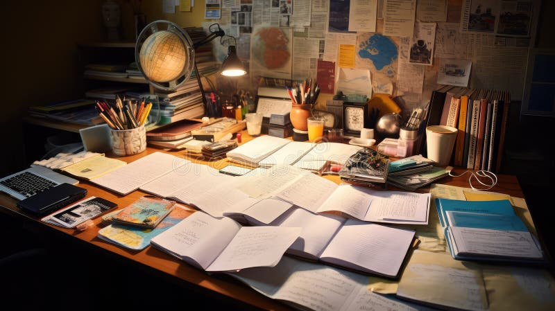 Definitions notes desk stock illustration. Illustration of education ...