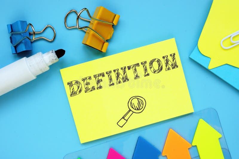 Defintion sign on the page stock photo. Image of page - 181467938