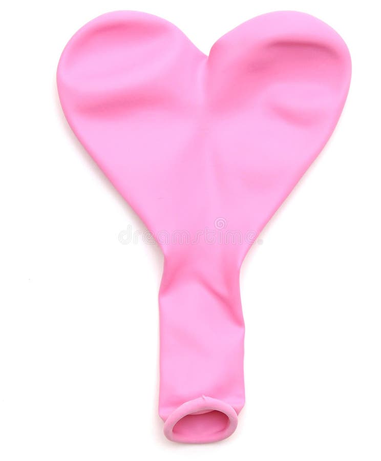 Deflated Balloon Isolated on White Stock Photo - Image of play ...