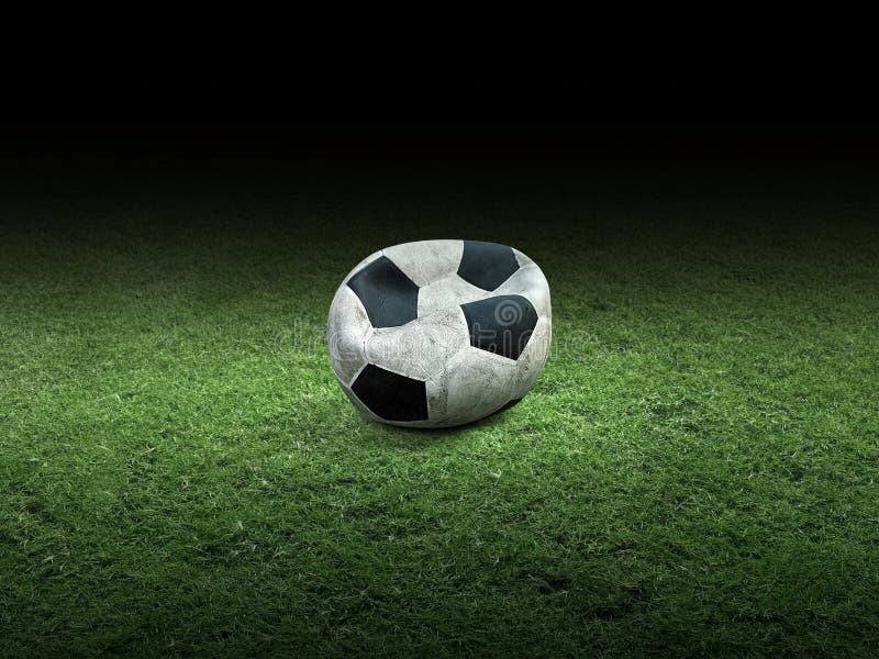 Deflated Soccer Ball on Soccer Field Stock Photo - Image of goal, field ...
