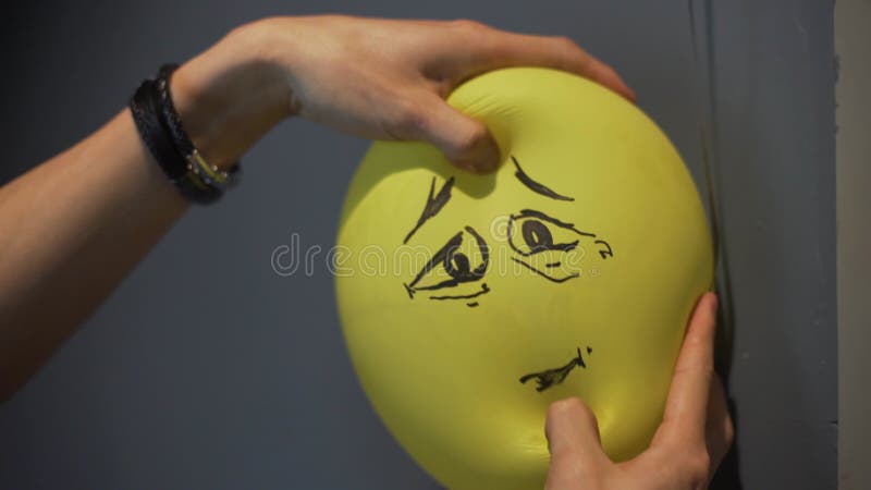 Deflated Yellow Baloon stock footage. Video of mime - 191939968