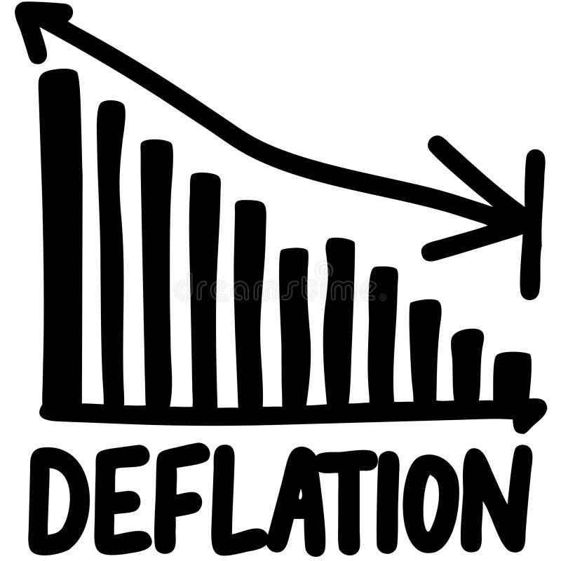 Deflation Concept Vector Illustration with Downward Graph Arrow Stock ...