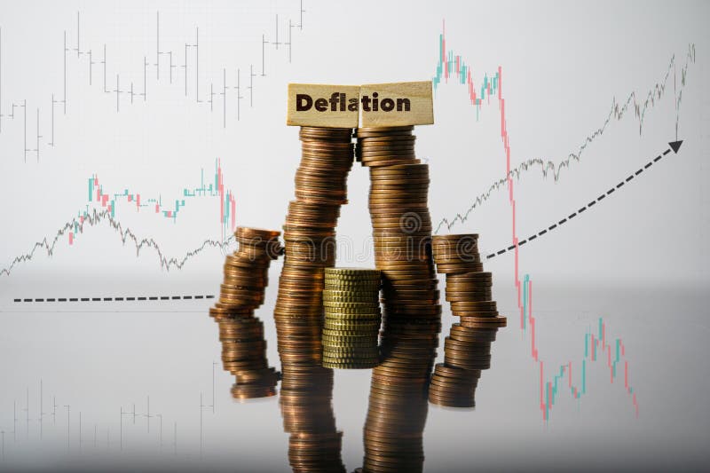 Deflation Concept. Deflation Word Written on Wooden Bricks on Stack ...