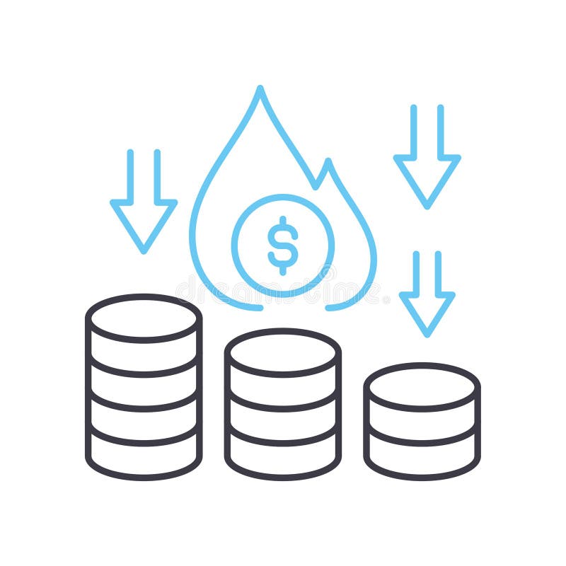 Deflation Line Icon, Outline Symbol, Vector Illustration, Concept Sign ...