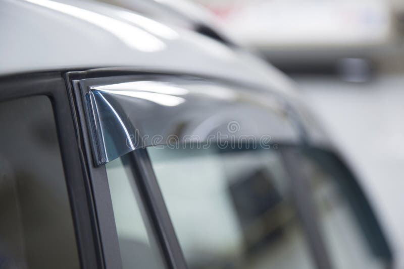 Deflectors for Side Windows of the Car.Car Accessory Stock Image ...