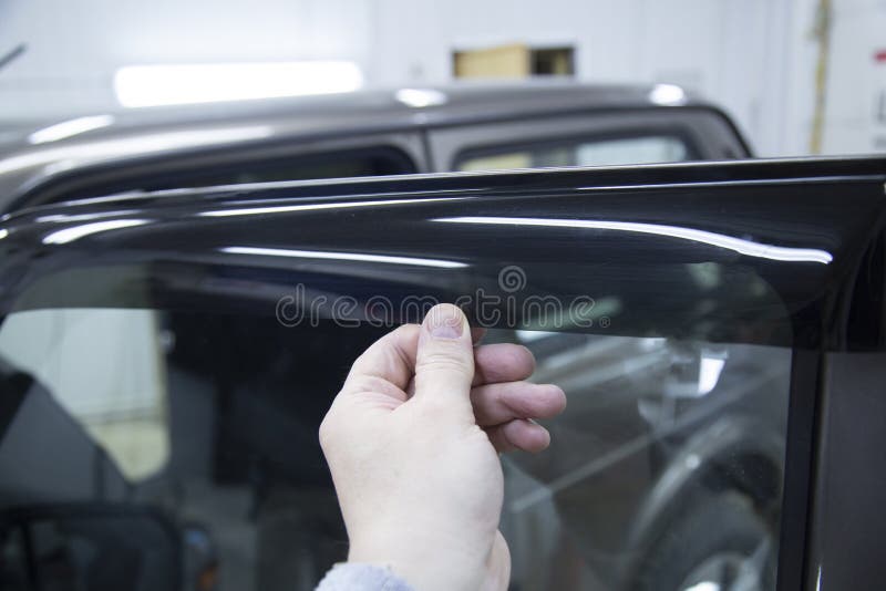 Deflectors for Side Windows of the Car.Car Accessory Stock Photo ...