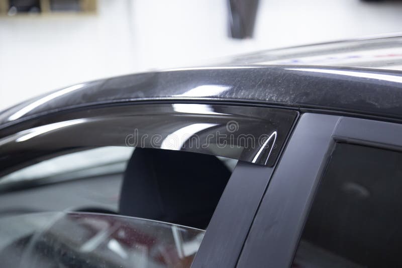 Deflectors for Side Windows of the Car.Car Accessory Stock Image ...