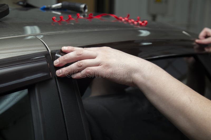 Deflectors for Side Windows of the Car.Car Accessory Stock Photo ...