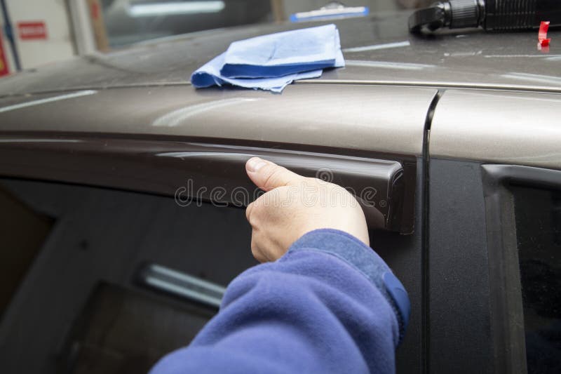 Deflectors for Side Windows of the Car.Car Accessory Stock Photo ...