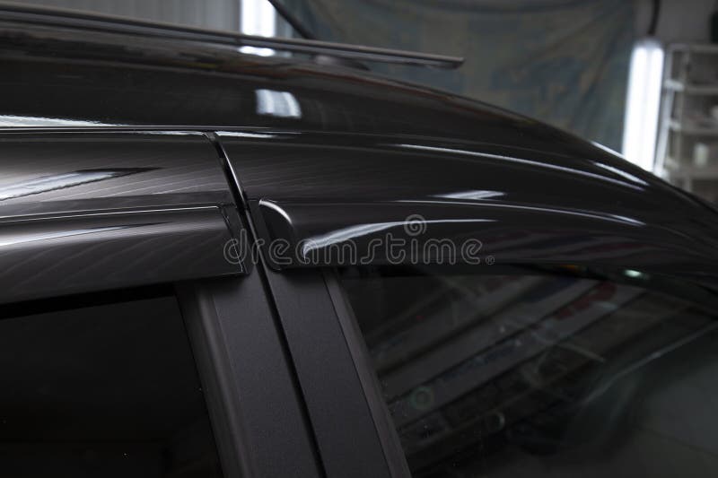 Deflectors for Side Windows of the Car.Car Accessory Stock Image ...