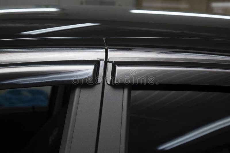 Deflectors for Side Windows of the Car.Car Accessory Stock Image ...