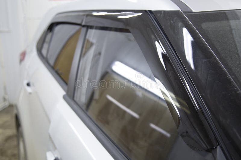 Deflectors for Side Windows of the Car.Car Accessory Stock Photo ...
