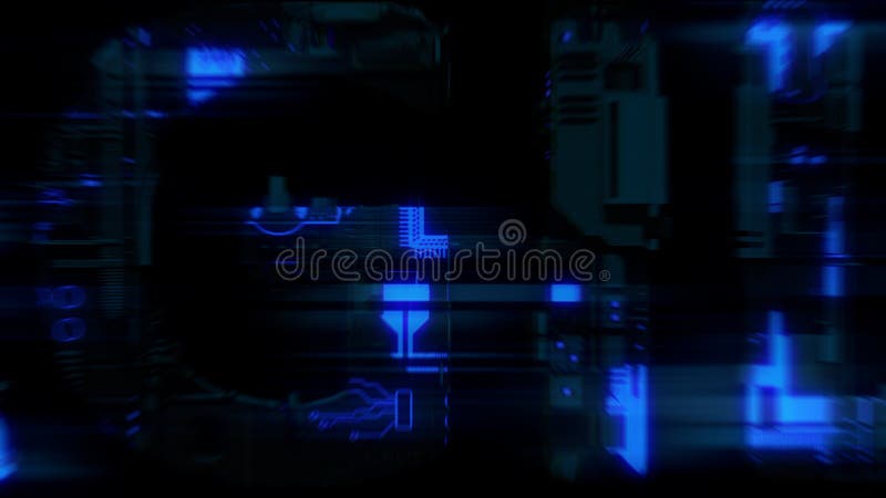 Defocused Abstract Blue Cybernetic Backdrop - Abstract 3D Illustration ...