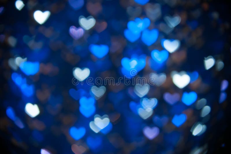 Defocused Abstract Blue Hearts Light Background Stock Photo - Image of ...