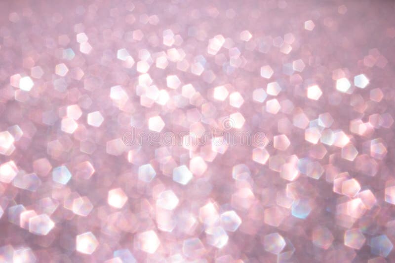 Defocused Abstract Pink Twinkle Light Background. Pink Gold Glittery ...