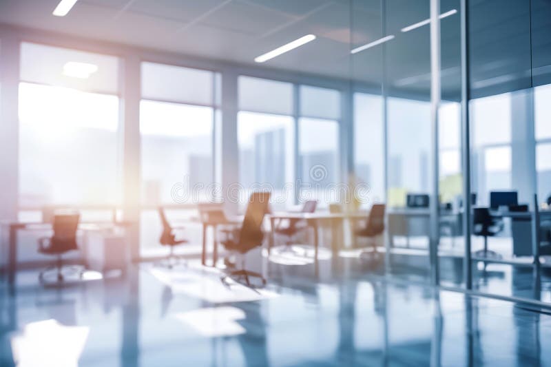 Defocused and Blurred Background of a Stylish, Light-filled Office ...