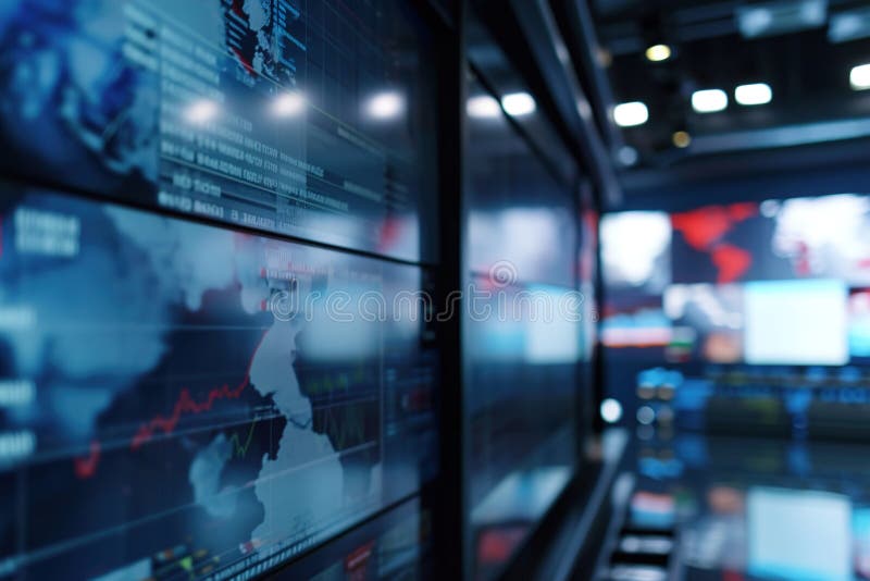 Defocused Blurry Interior of a Business Building with Very Large ...