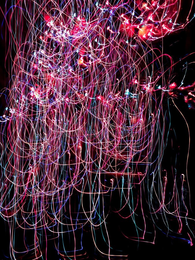 Defocused Bokeh Bright Lights on Black Background. Bokeh Abstract ...