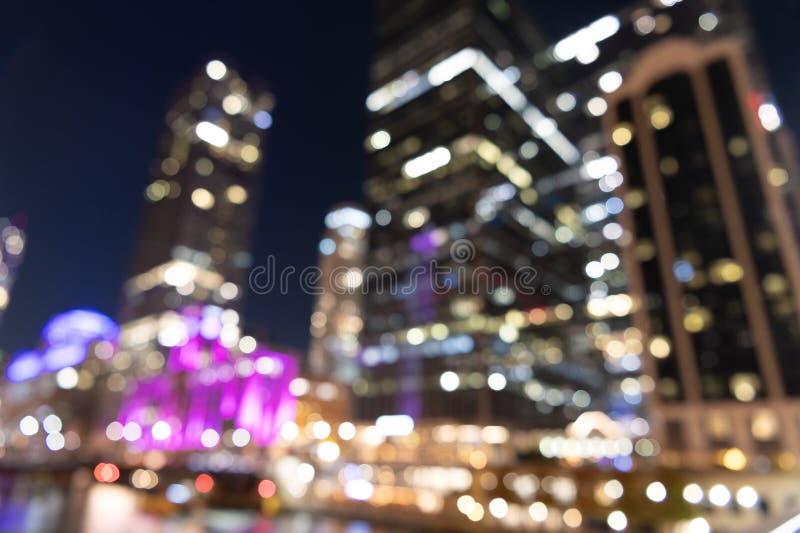 Defocused Cityscape. Blur Backdrop. City at Night Defocused Background ...