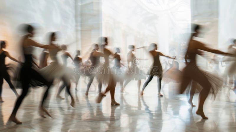 Defocused Dancers Moving with Poise and Control Displaying Their ...