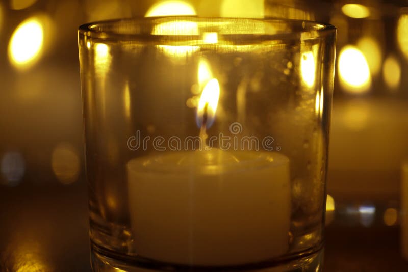 Defocused Decorative Light Candles and Candles for Texture Background ...