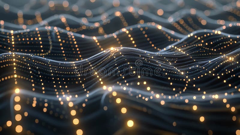 Defocused Futuristic Network of Glowing Intersecting Pathways ... Defocused Futuristic Network of Glowing Intersecting Pathways ...